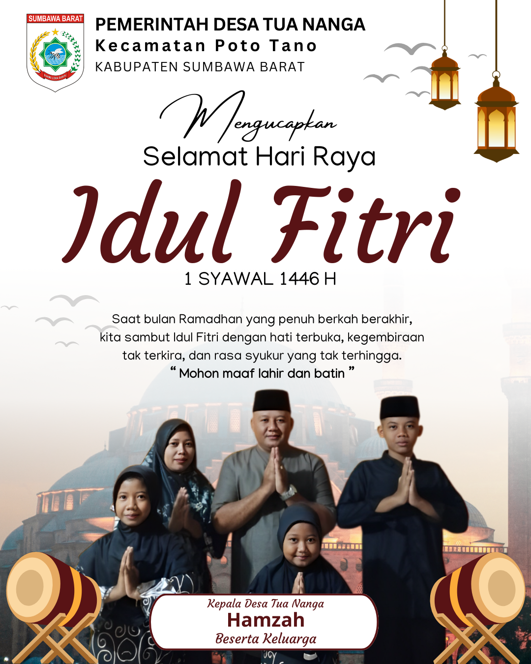 IKLAN UCAPAN SELAMAT HARI RAYA IDUL FITRI 1446 H/2025 KADES TUA NANGA ...